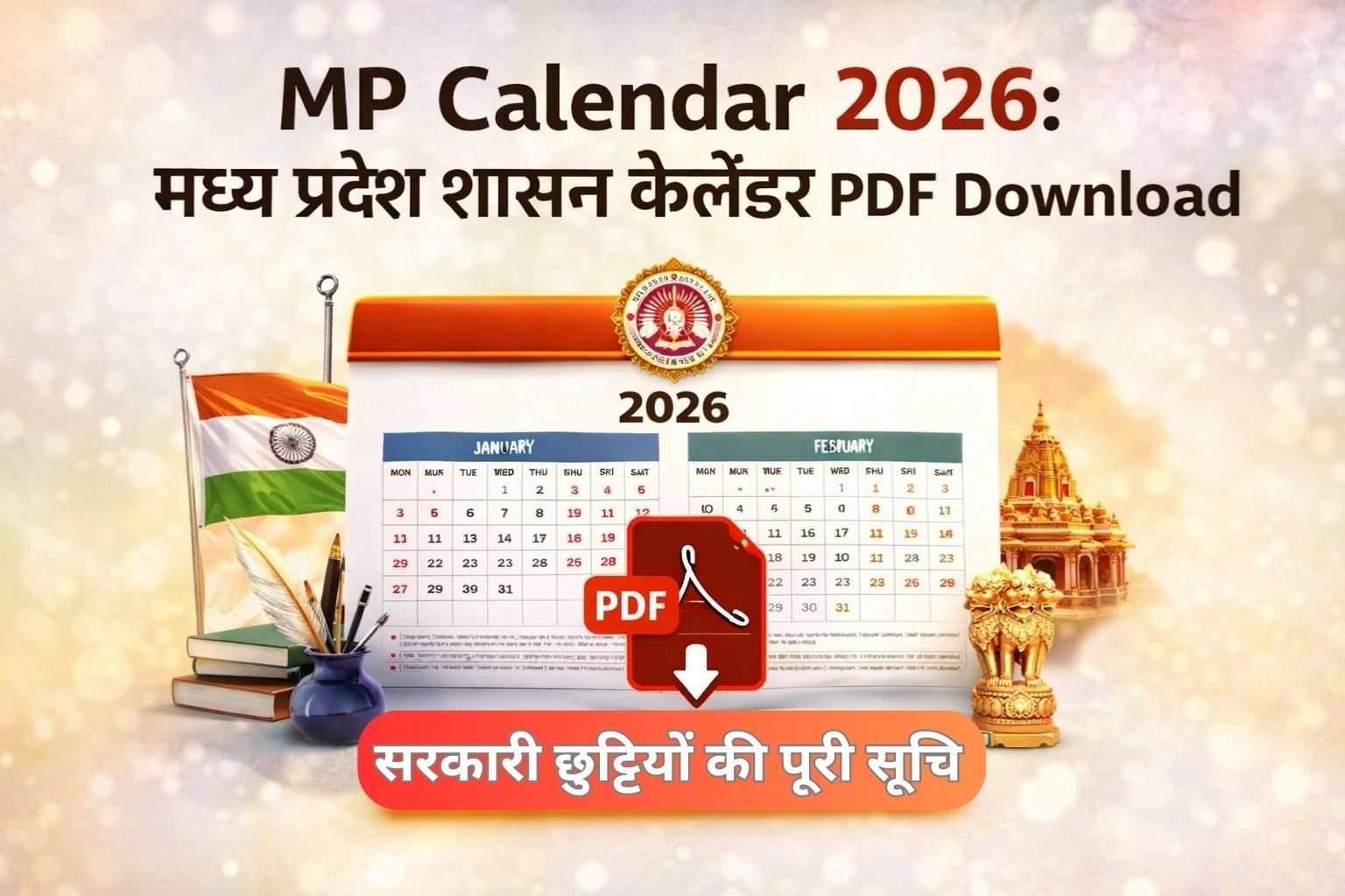 MP Calendar 2026: मध्य प्रदेश शासन कैलेंडर pdf download - योजना हिंदी में
